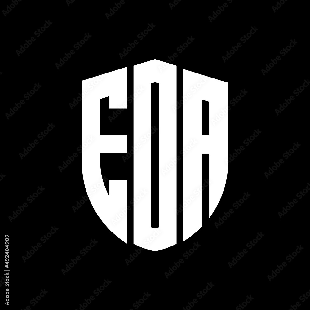 EOA letter logo design. EOA modern letter logo with black background ...