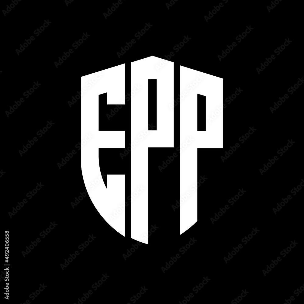 EPP letter logo design. EPP modern letter logo with black background ...