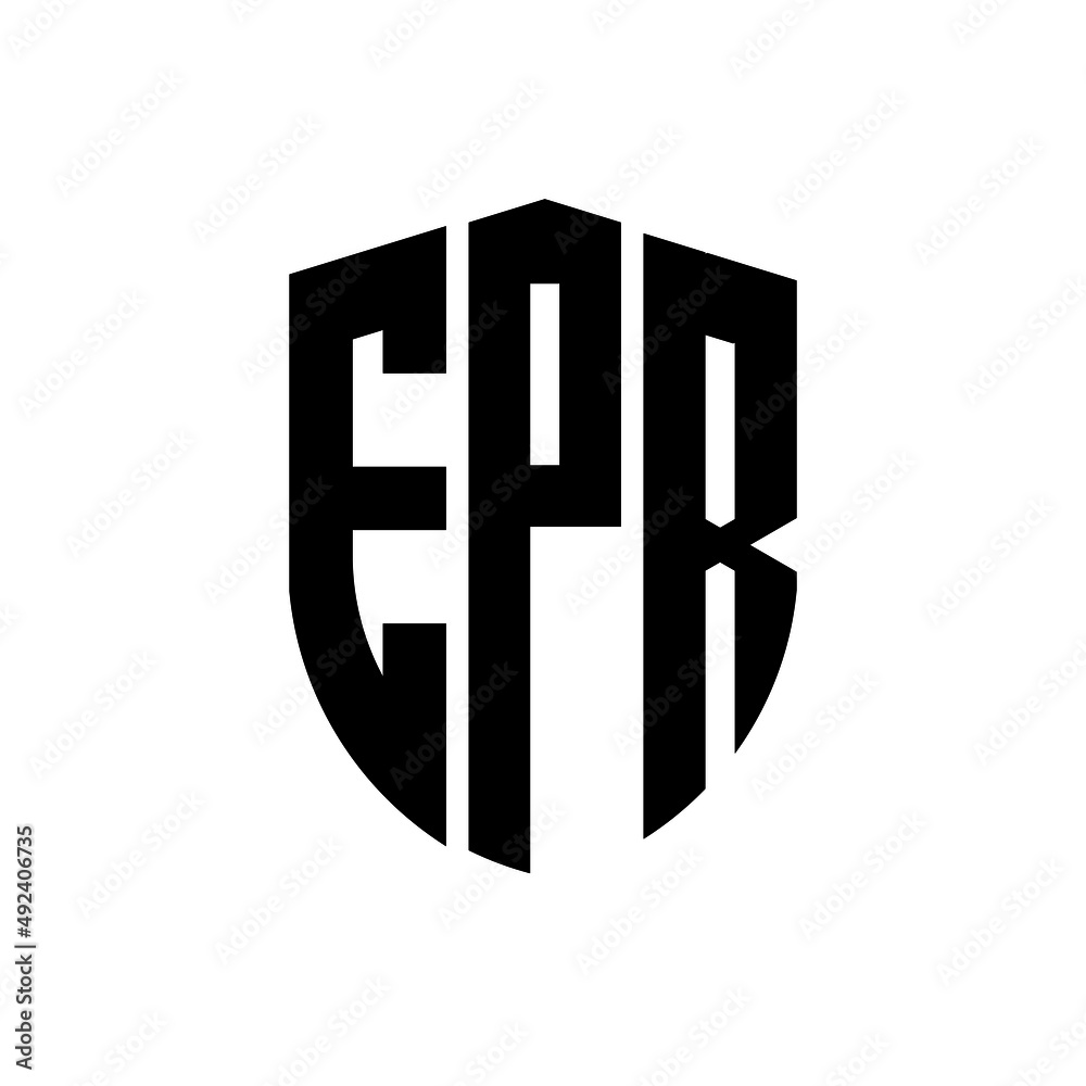 EPR letter logo design. EPR modern letter logo with black background ...