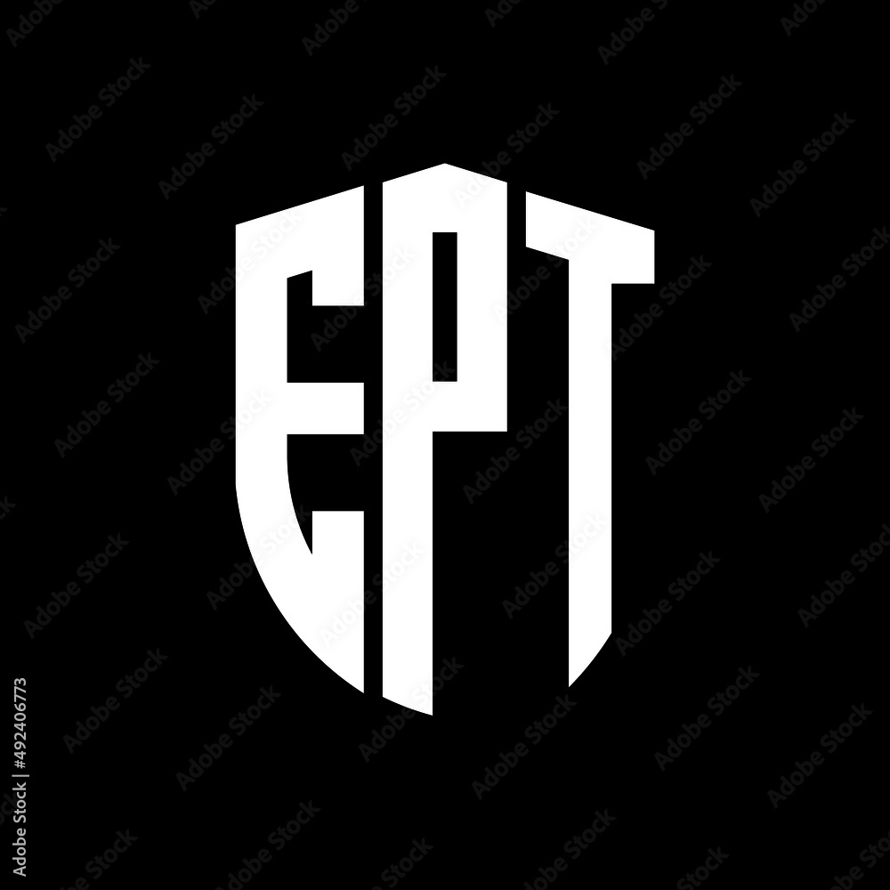 EPT letter logo design. EPT modern letter logo with black background ...