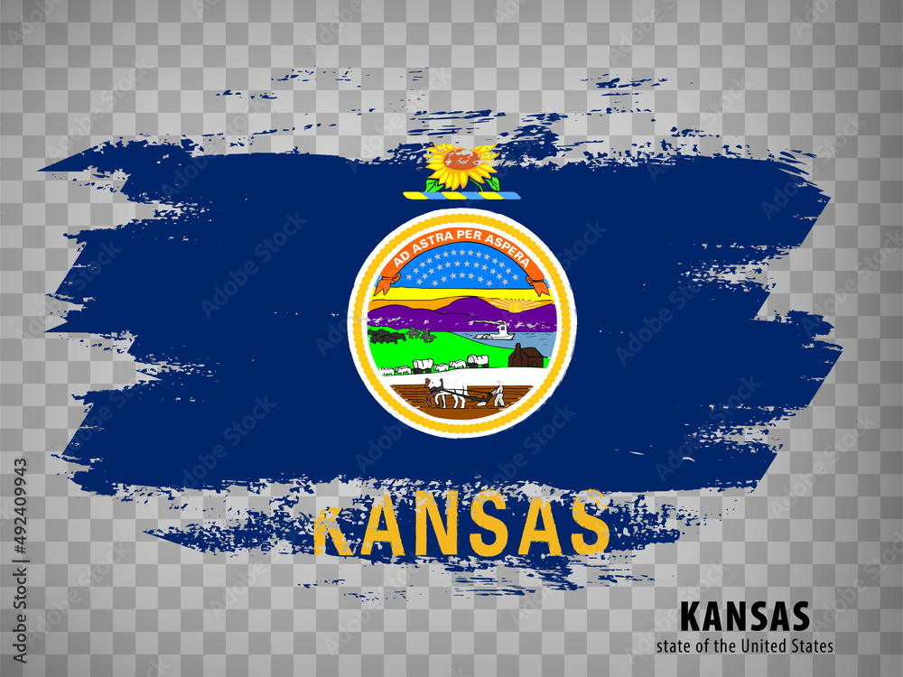 Flag of Kansas State from brush strokes. United States of America. Flag ...