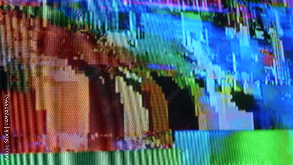 Video Signal Damage, Glitch, Error, Color Noise, Pixels on an Old TV ...