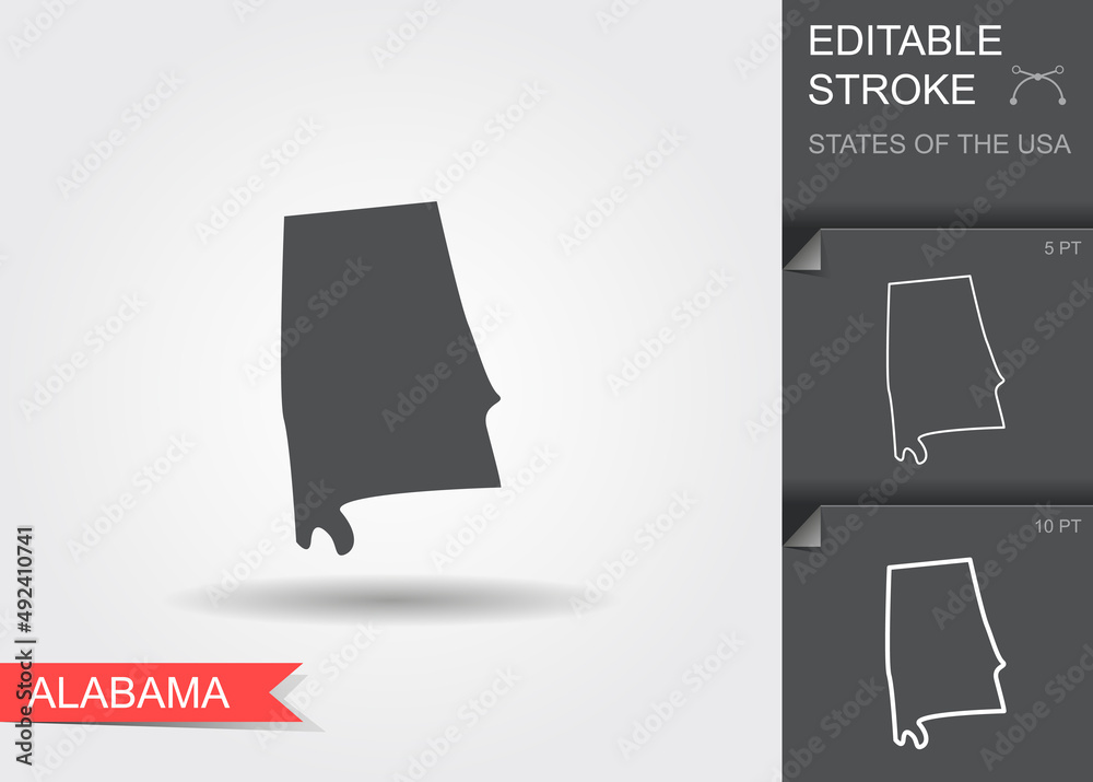Stylized map of the U.S. state of Alabama vector illustration Stock ...