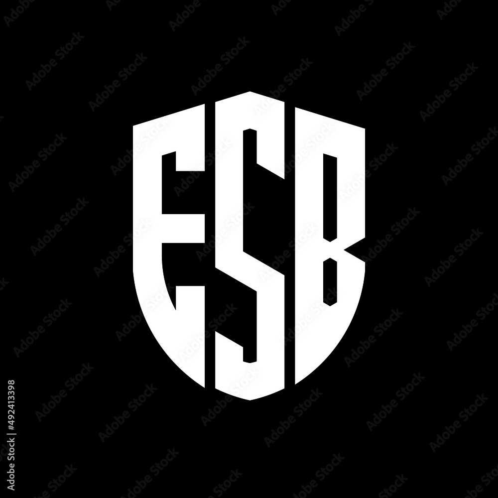 ESB letter logo design. ESB modern letter logo with black background ...