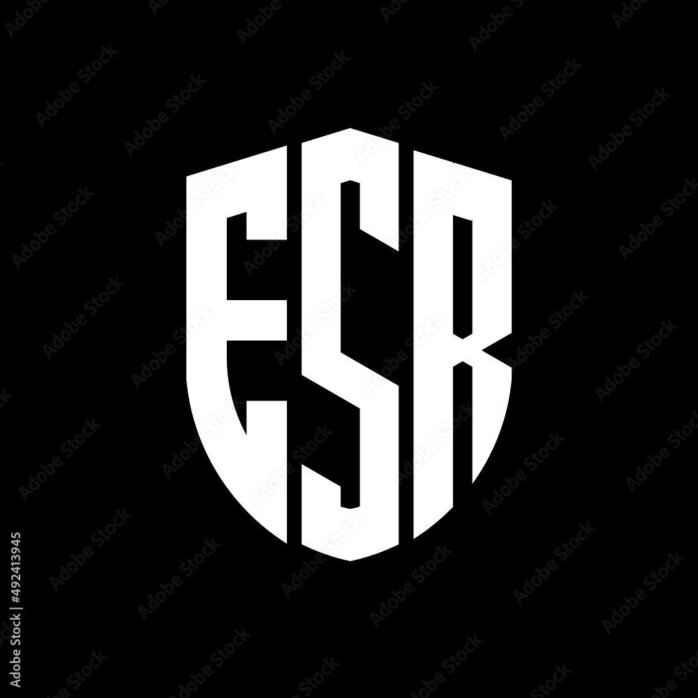 Vecteur Stock ESR letter logo design. ESR modern letter logo with black ...