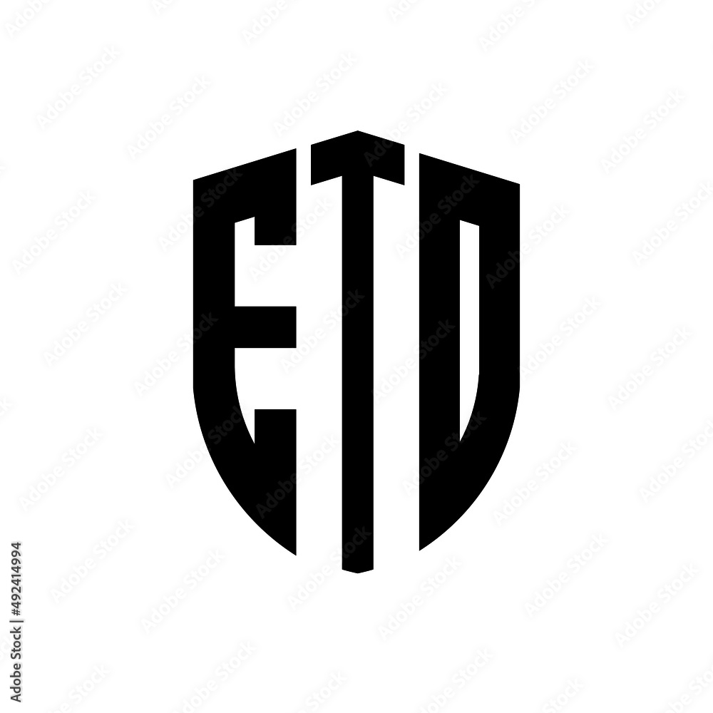 ETO letter logo design. ETO modern letter logo with black background ...