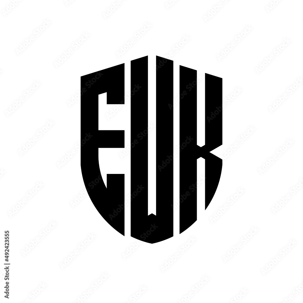EWK letter logo design. EWK modern letter logo with black background ...