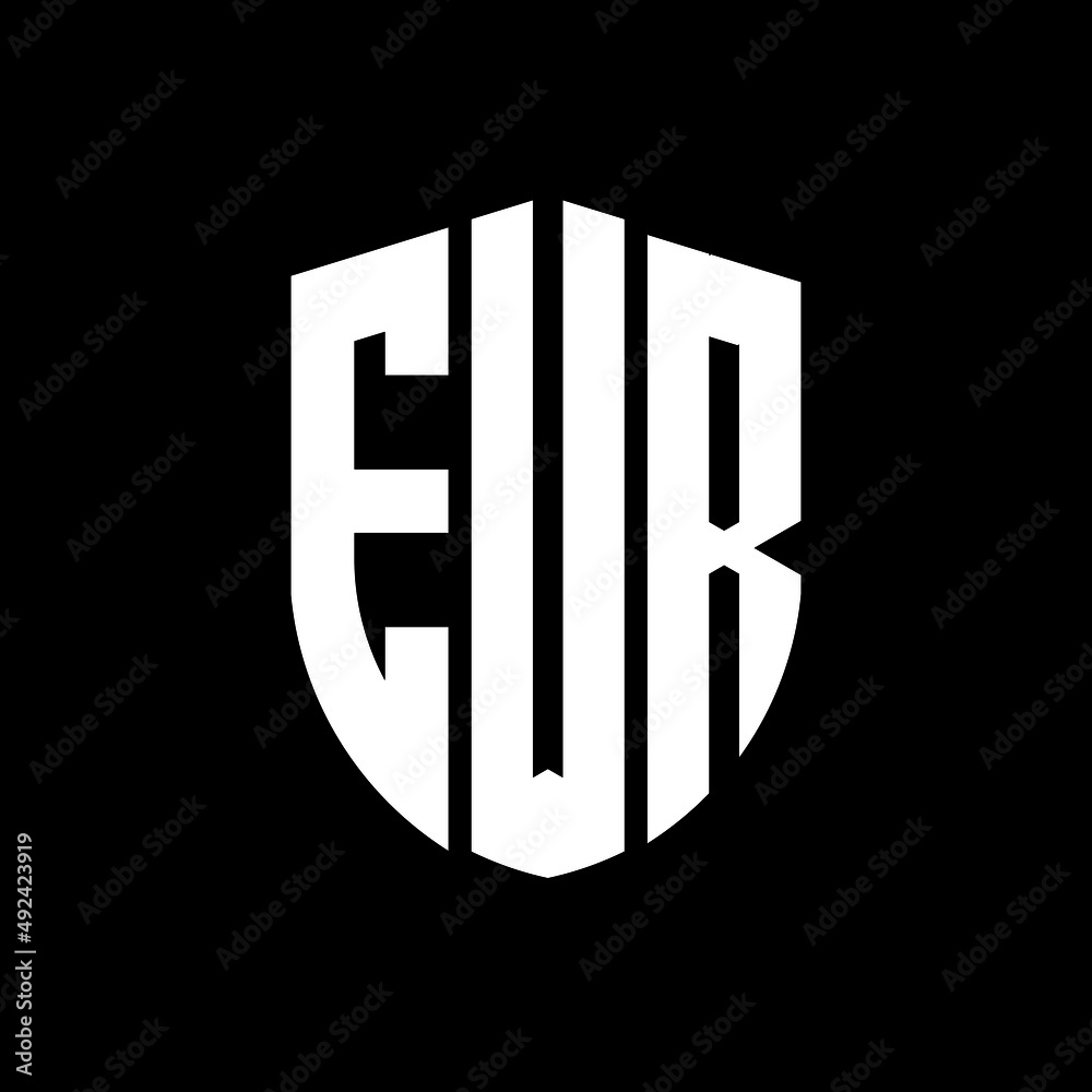 EWR letter logo design. EWR modern letter logo with black background ...