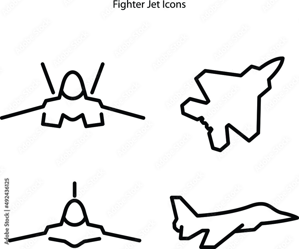 fighter jet icons isolated on white background. fighter jet icon trendy ...