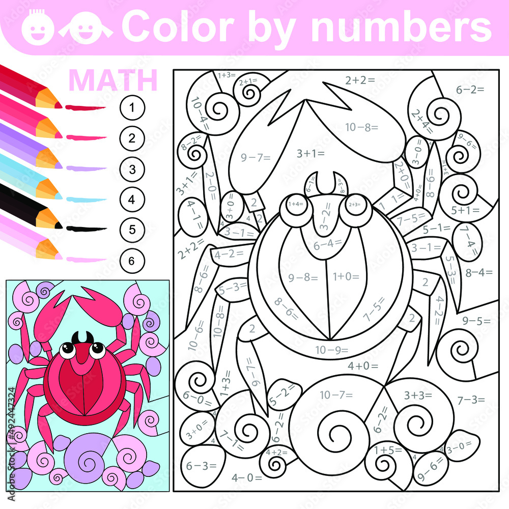 Color by numbers - addition and subtraction worksheet for education ...
