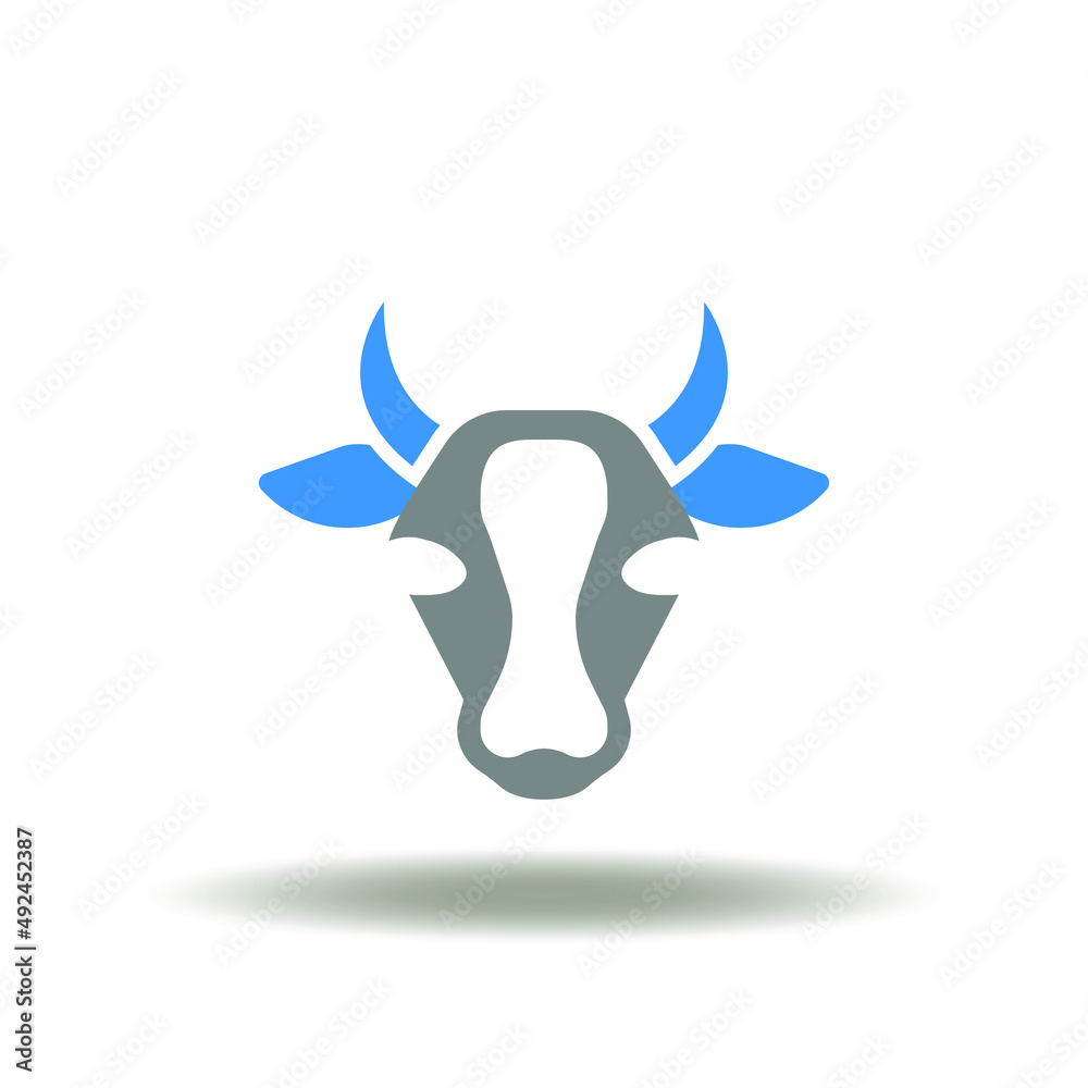 Vector illustration of cow farming. Symbol of dairy farm. Icon of cows ...
