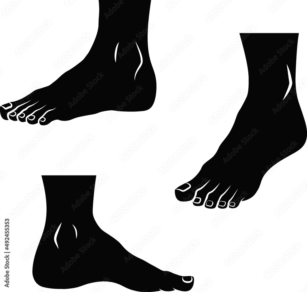 human feet silhouette Stock Vector | Adobe Stock