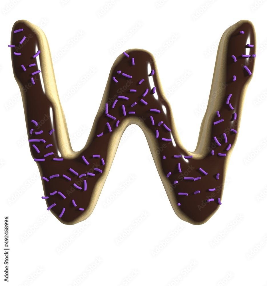 Chocolate Doughnut Themed Font Letter W Stock Illustration | Adobe Stock