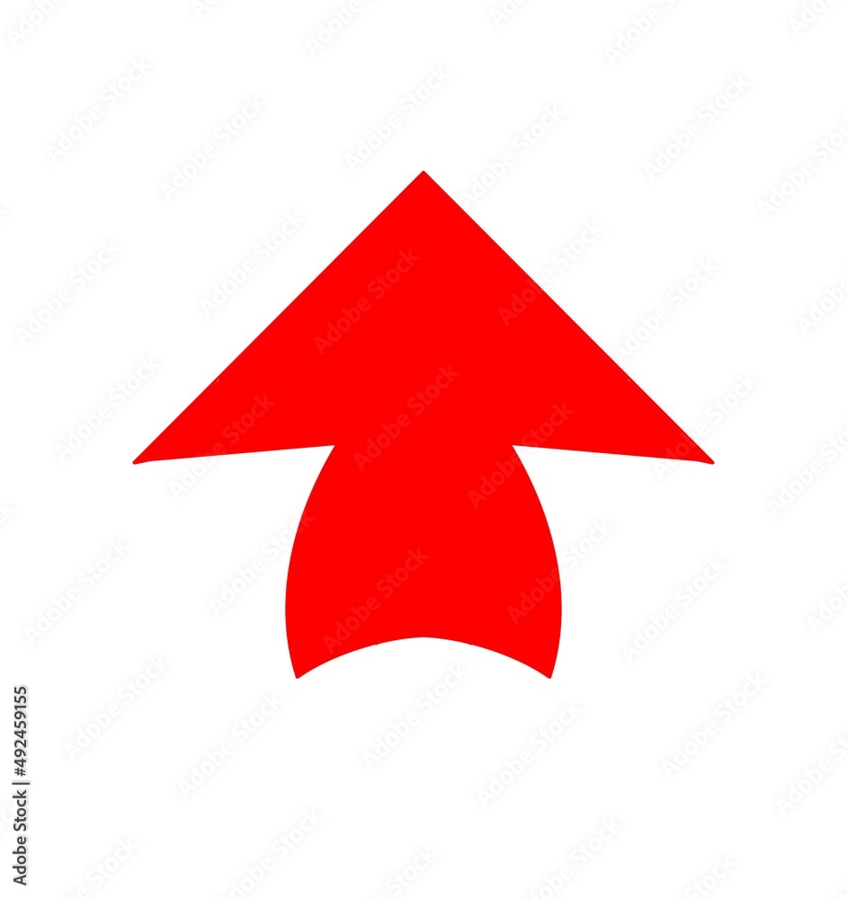 Red arrow up on white background illustration Stock Illustration ...