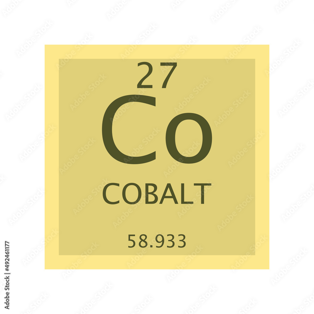 Co Cobalt Transition metal Chemical Element Periodic Table. Simple flat ...