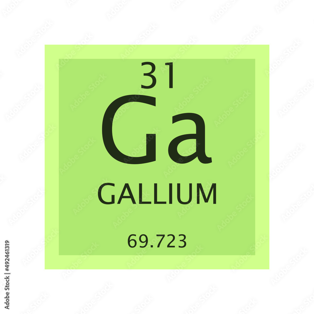Ga Gallium Post transition metal Chemical Element Periodic Table ...