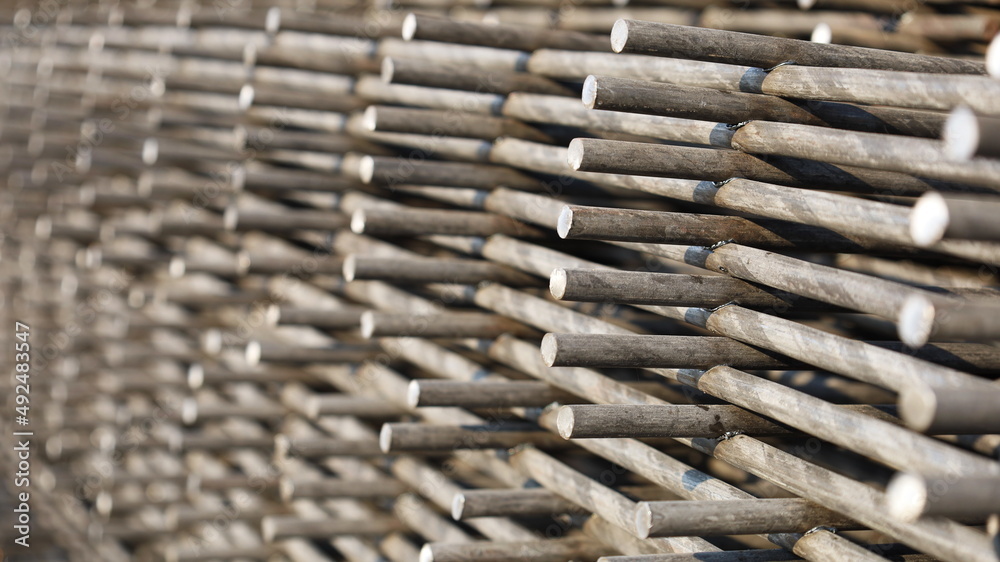 Wire mesh steel grid. Close-up of BRC welded wire mesh for slab ...