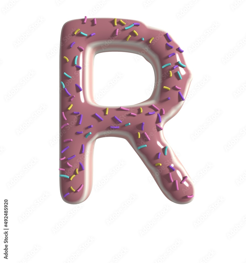 Strawberry Doughnut Themed Font Letter R Stock Illustration | Adobe Stock