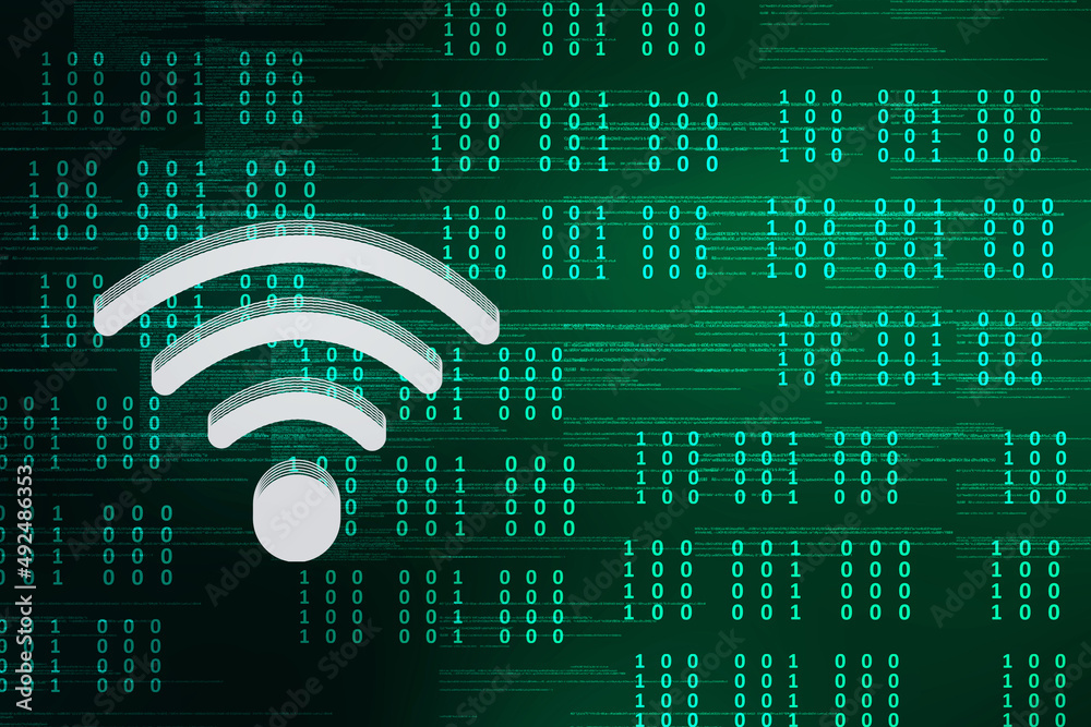 2d illustration WiFi symbol sign Stock Illustration | Adobe Stock