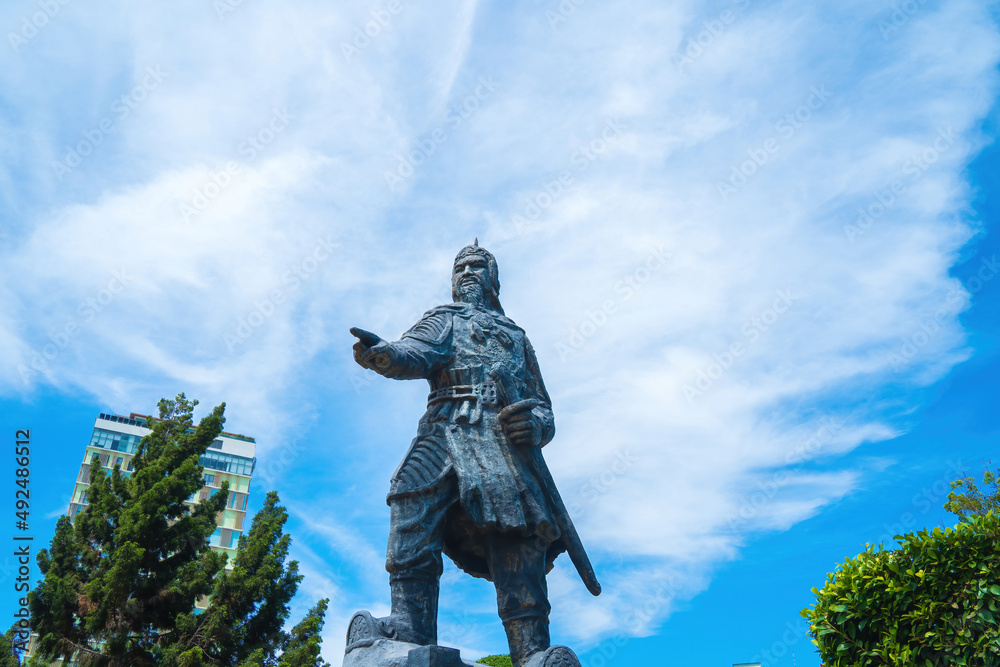 Tran Hung Dao statue in Vung Tau city in Vietnam. Monument of the ...