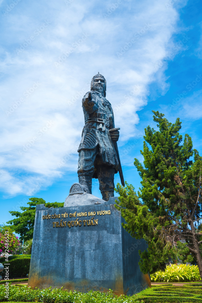 Tran Hung Dao statue in Vung Tau city in Vietnam. Monument of the ...