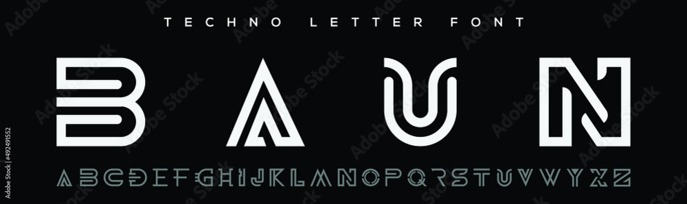 BAUN Modern Minimal Tech Letter set for your new startup. Creative and ...