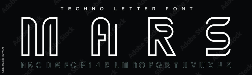 MARS Modern Minimal Tech Letter set for your new startup. Creative and ...
