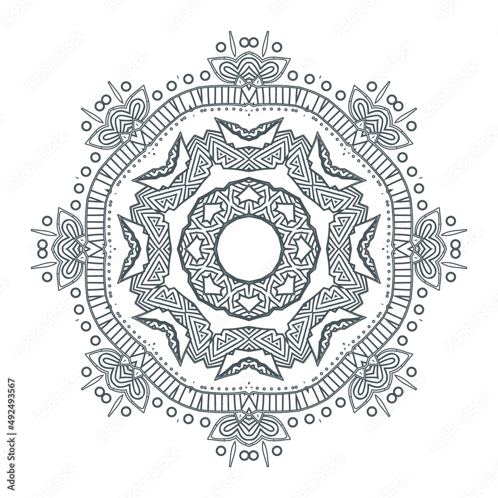 elegant line art mandala design Stock Vector | Adobe Stock