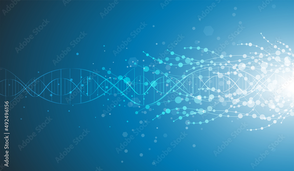 DNA fragmentation concept. neurons, molecular structure science used in ...