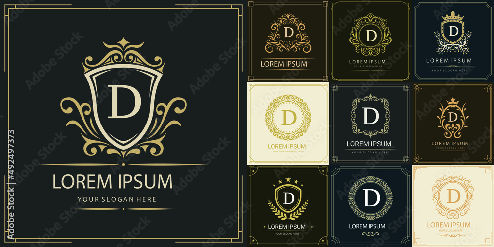 letter D elegant monogram template design Stock Vector | Adobe Stock