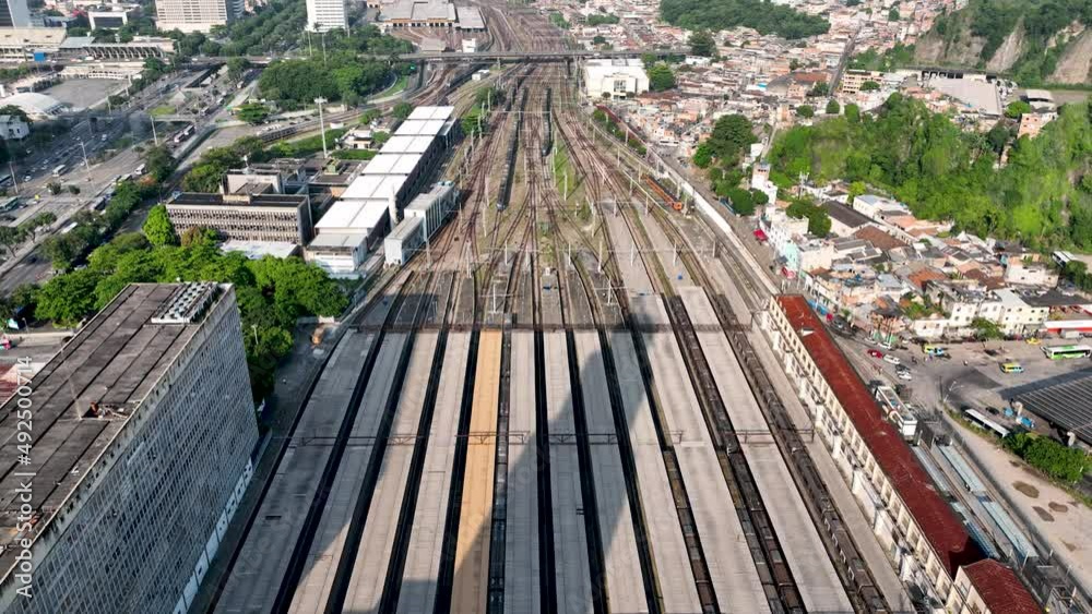 Central Train Station At Rio De Janeiro Brazil. Downtown Skyline Of ...