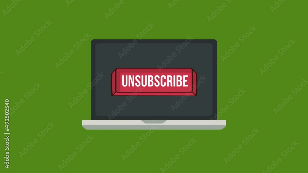 unsubscribe with cursor button animation.button on laptop screen.4K motion animation Stock ビデオ ...