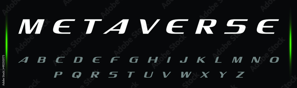 METAVERSE tech minimal modern abstract alphabet fonts. Typography ...