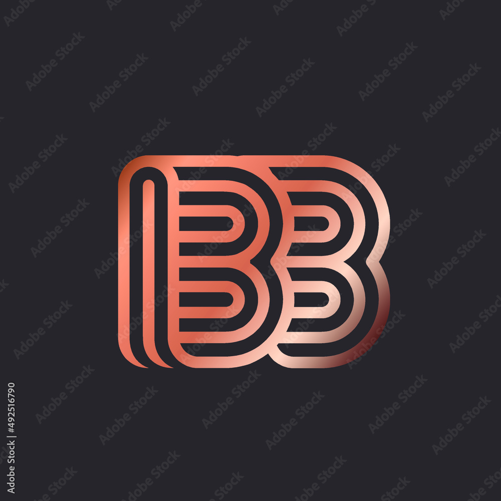 BB monogram logo.Uppercase letter b typographic icon.Lettering sign ...