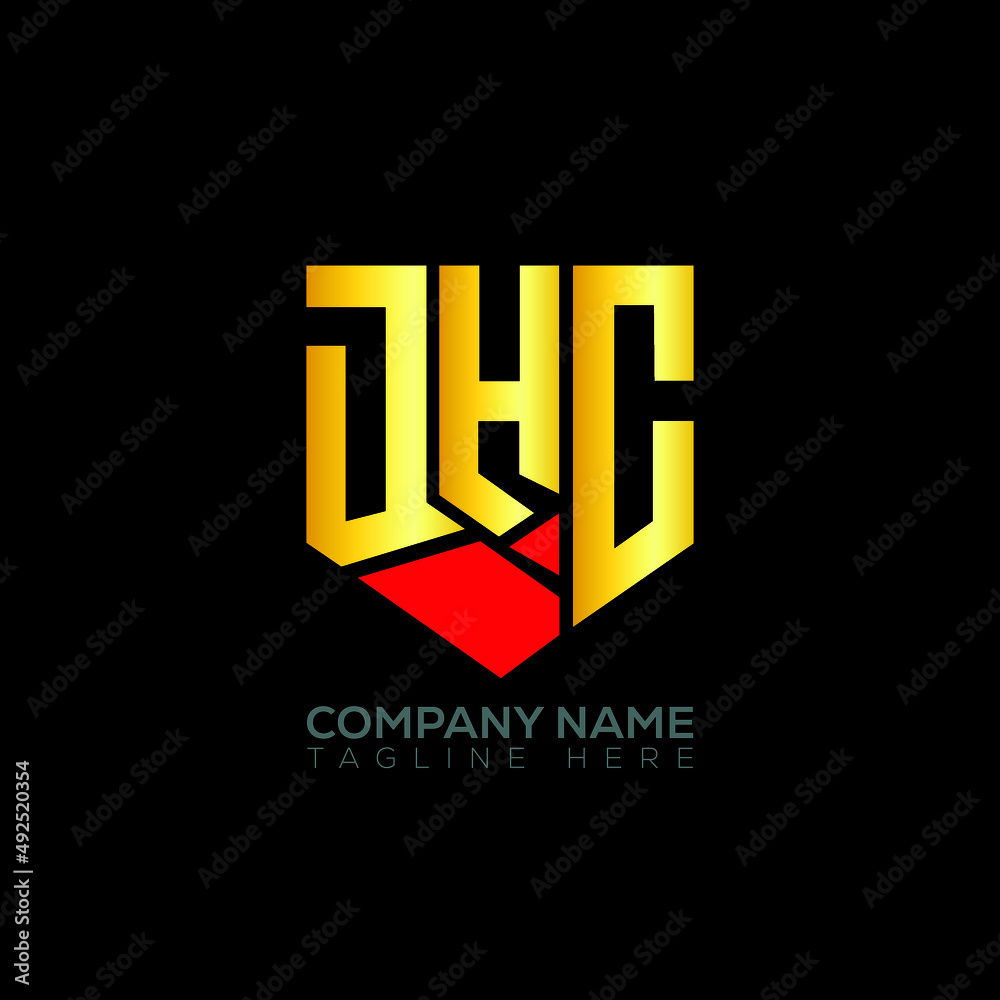 DHC letter logo design on black background.DHC creative initials letter ...