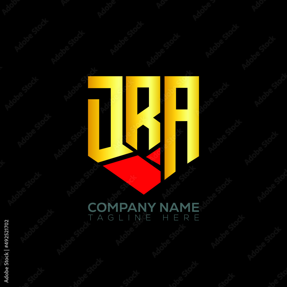 DRA letter logo design on black background.DRA creative initials letter ...