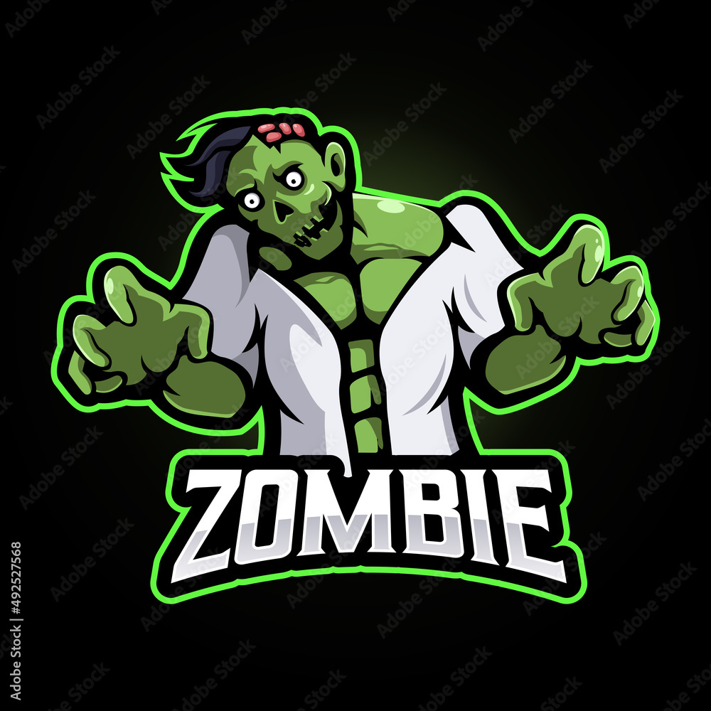 Zombie cartoon mascot logo design vector with modern illustration ...