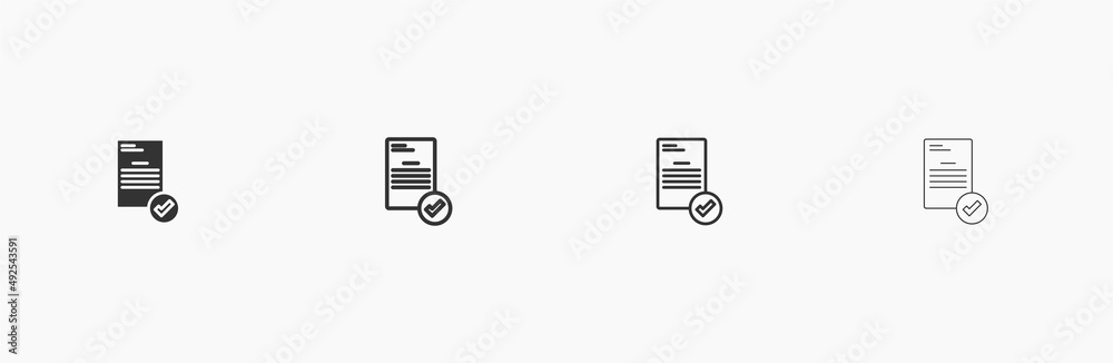 Document with a tick mark vector icon Stock Vector | Adobe Stock