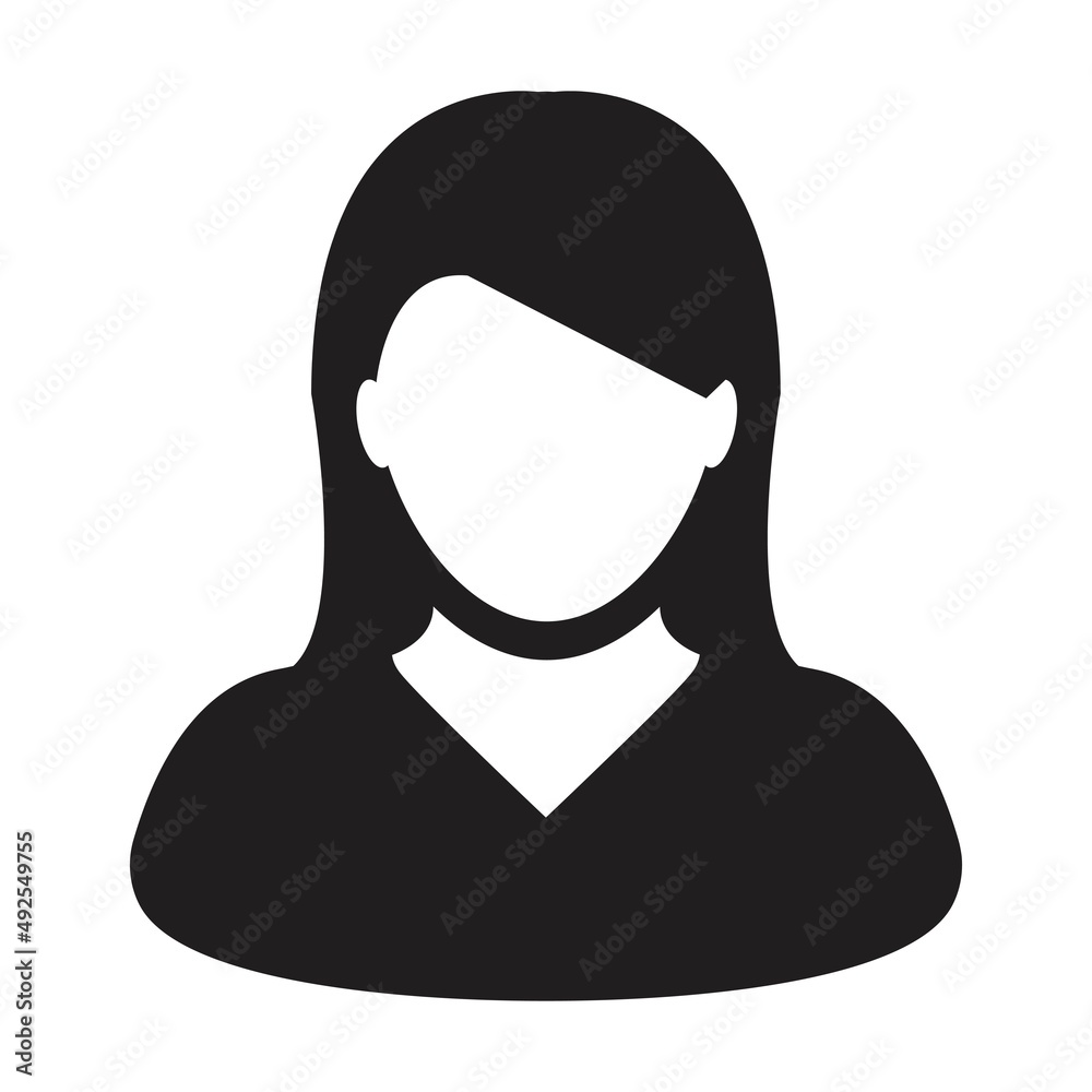 Staff icon vector female user person profile avatar symbol for business ...