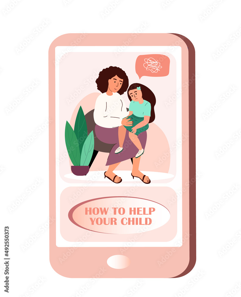 Help your Children Mobile App Page Onboard Screen Template.Parent ...
