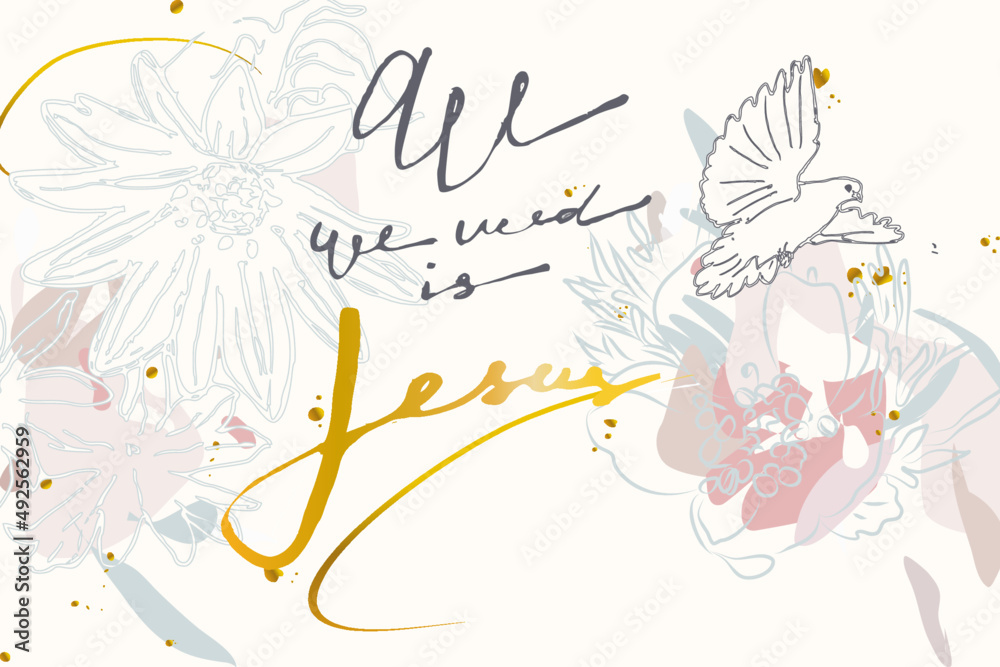 Jesus Christ- Hand written Vector Calligraphy lettering text ...