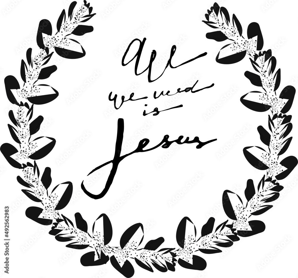 Jesus Christ- Hand written Vector Calligraphy lettering text ...