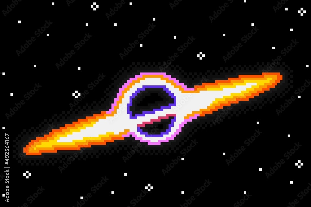 black hole in space pixel art. Stock Vector | Adobe Stock