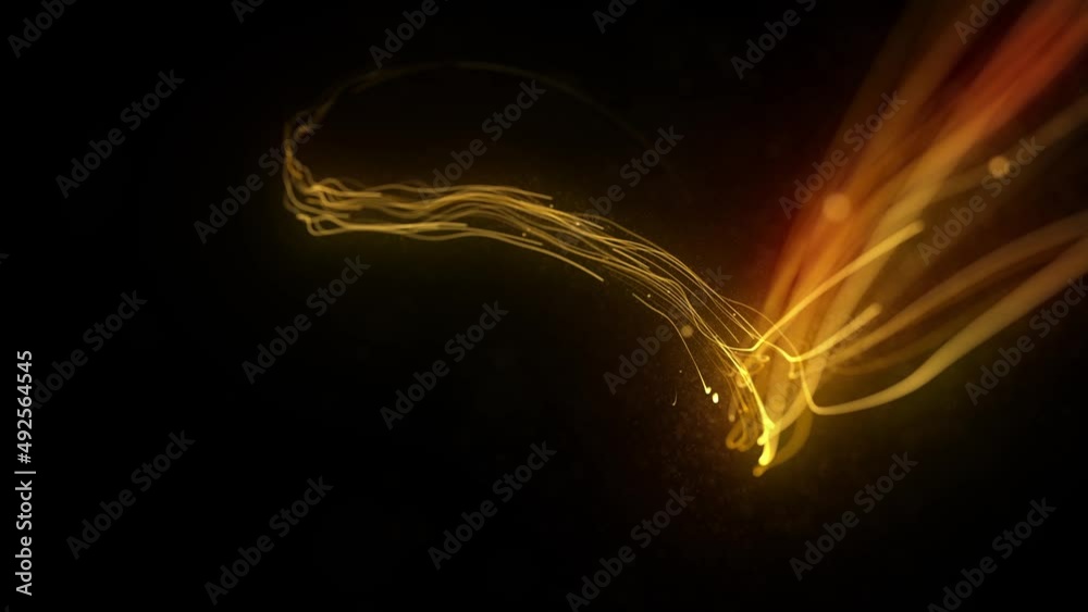 Abstract Glowing 3d Light Strokes Background/ 4k animation of an ...