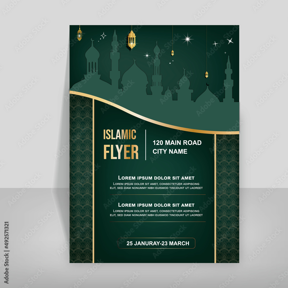 Download the Islamic flyer template vector file Stock Vector | Adobe Stock