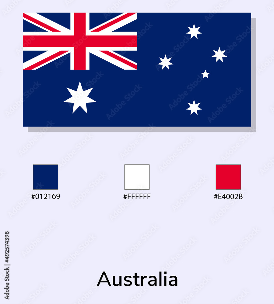 Vector Illustration of Australia flag isolated on light blue background ...