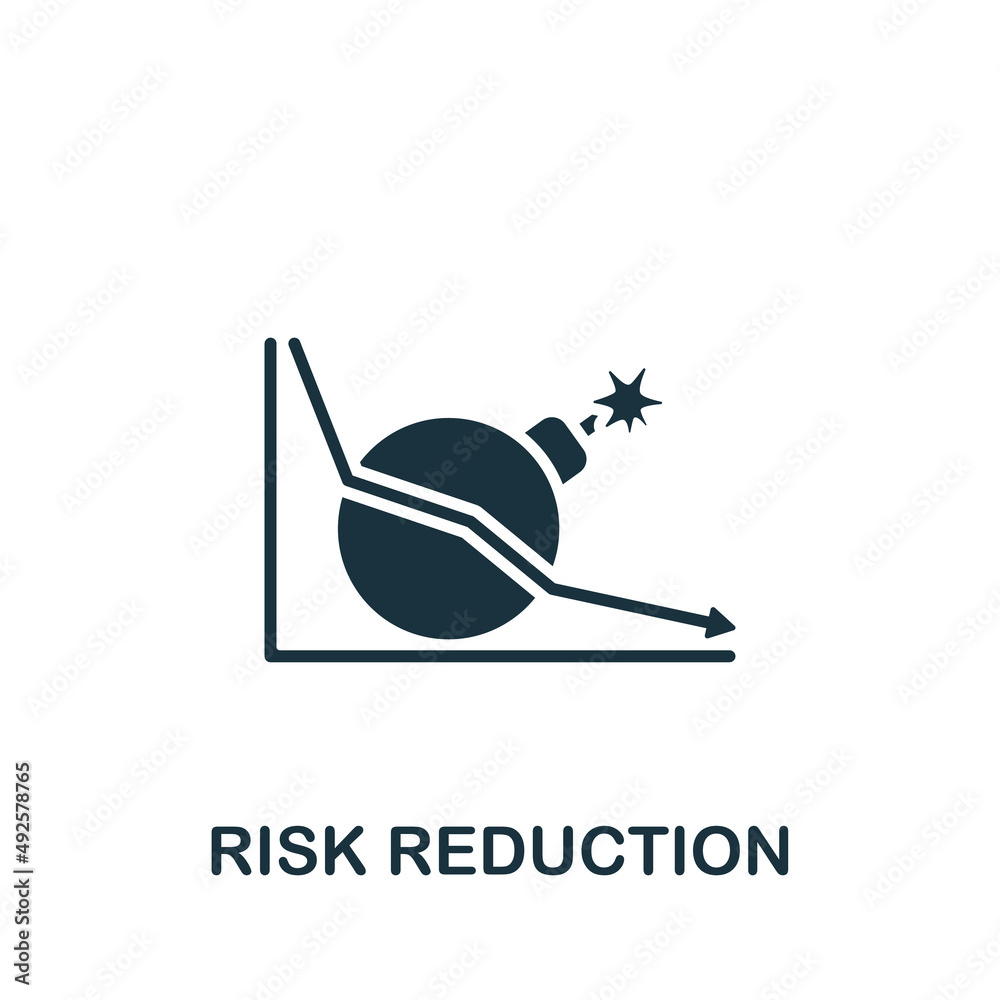 Risk Reduction icon. Monochrome simple icon for templates, web design ...