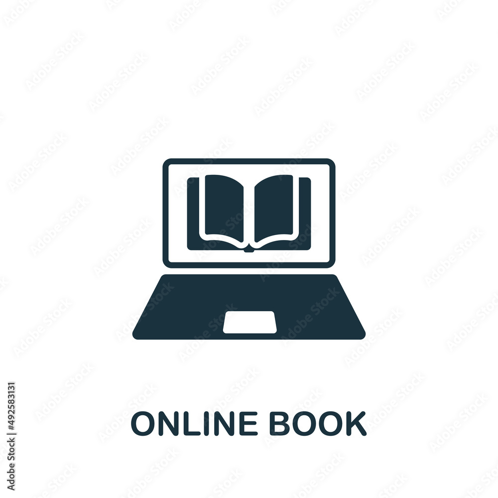 Online Book icon. Monochrome simple icon for templates, web design and ...