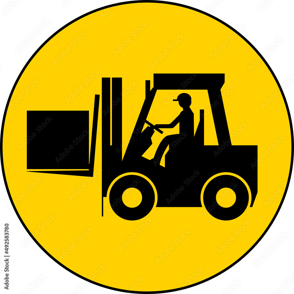 Forklift Floor Sign On White Background Stock Vector | Adobe Stock