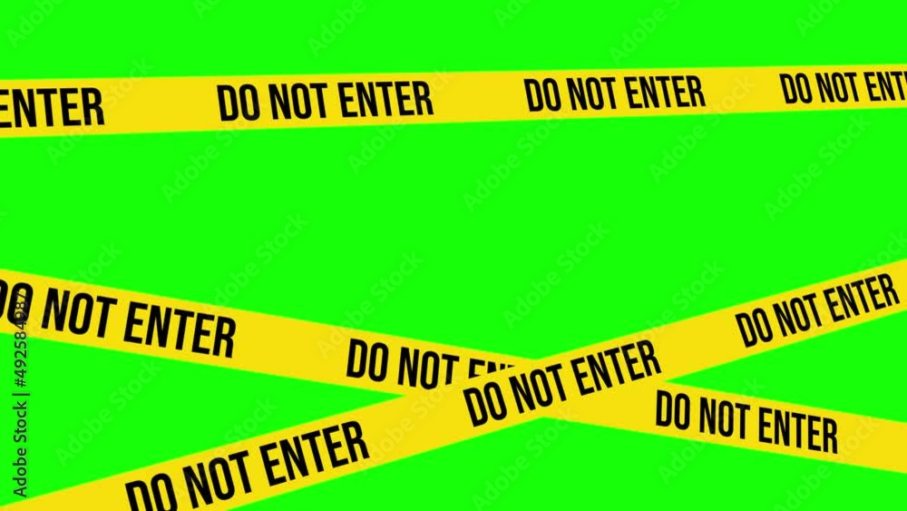 Do Not Enter Barricade 4K Animation, Green Background for Chroma Key ...